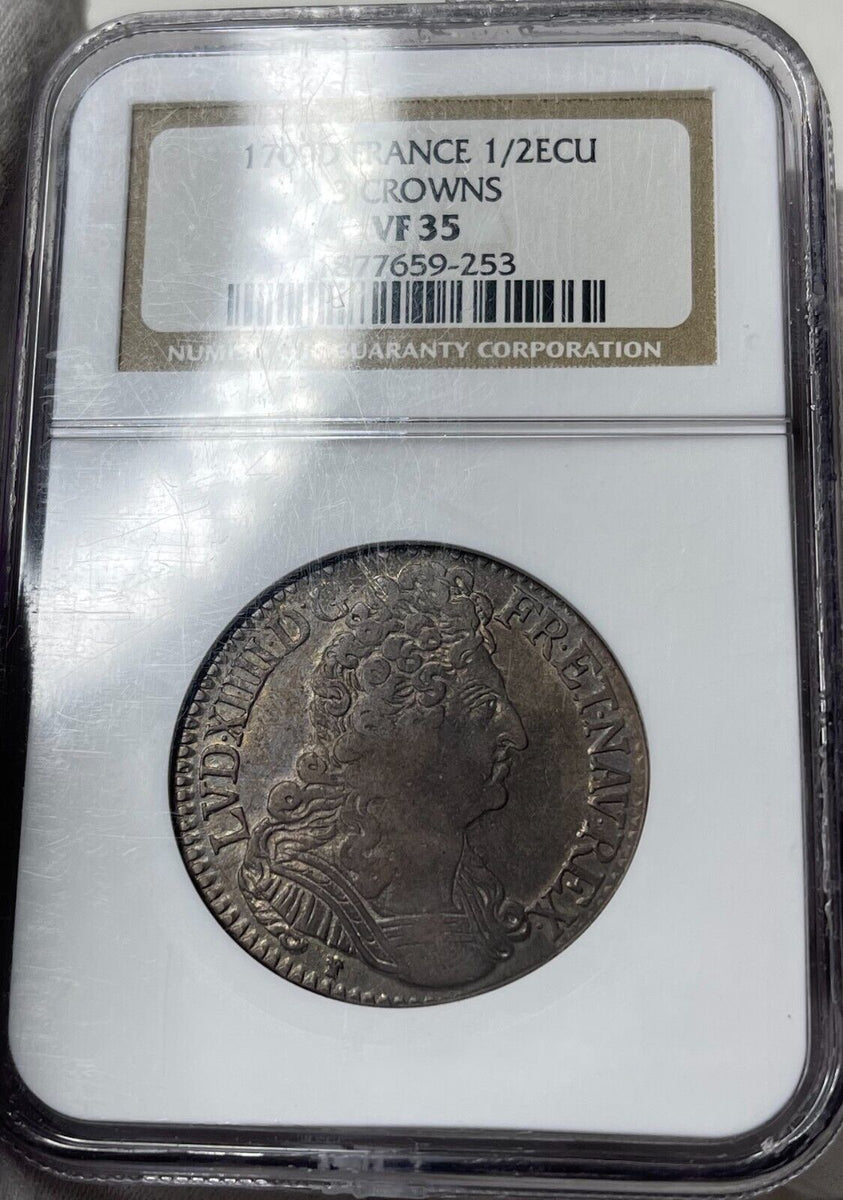 1709-D France Louis XIV "Sun King" 1/2 ECU -NGC VF 35 - Nice Toning ...